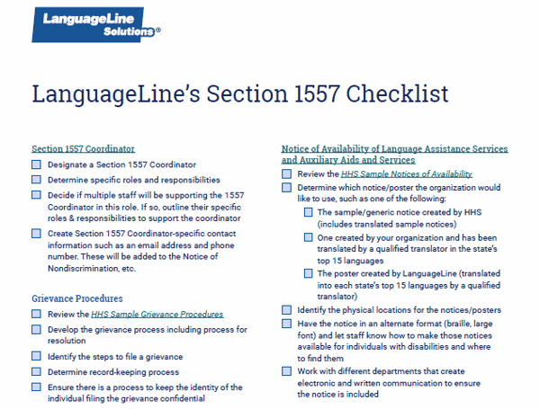 Section 1557 | LanguageLine Solutions